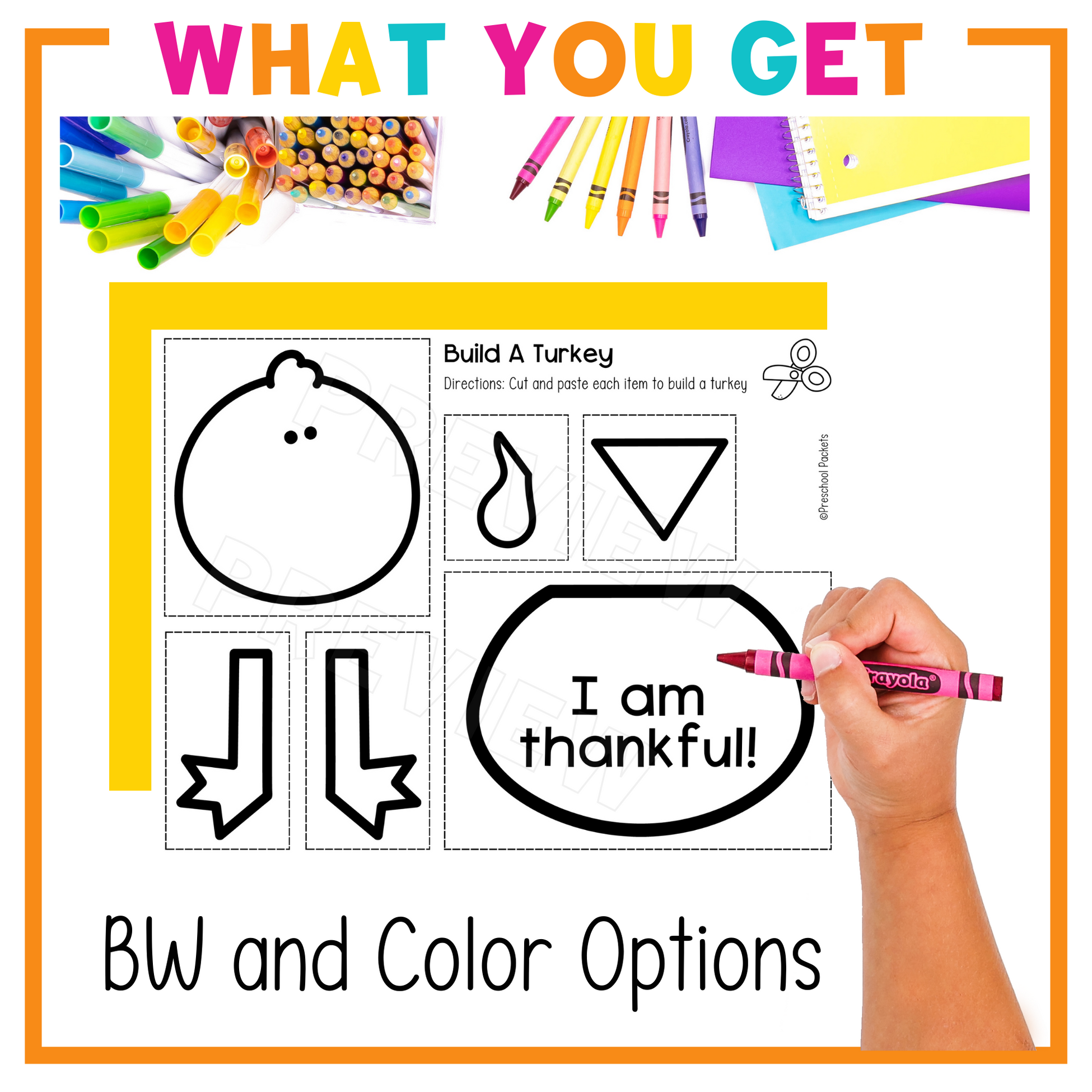 Build a Thankful Turkey Thanksgiving Craft – Preschool Packets