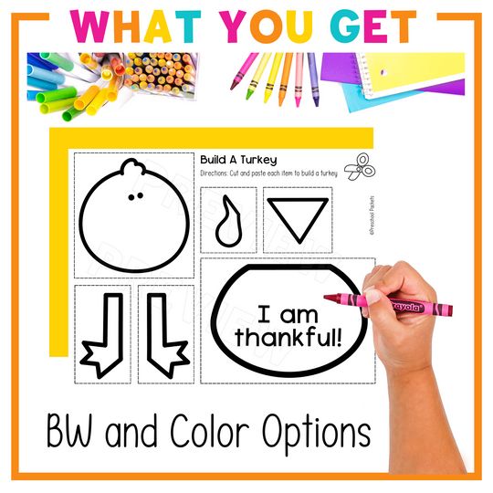 Build a Thankful Turkey Thanksgiving Craft – Preschool Packets