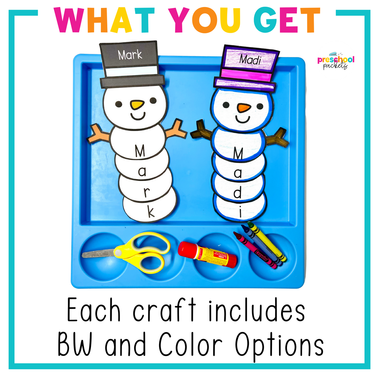 Winter Craft Bundle Editable Name Crafts – Preschool Packets