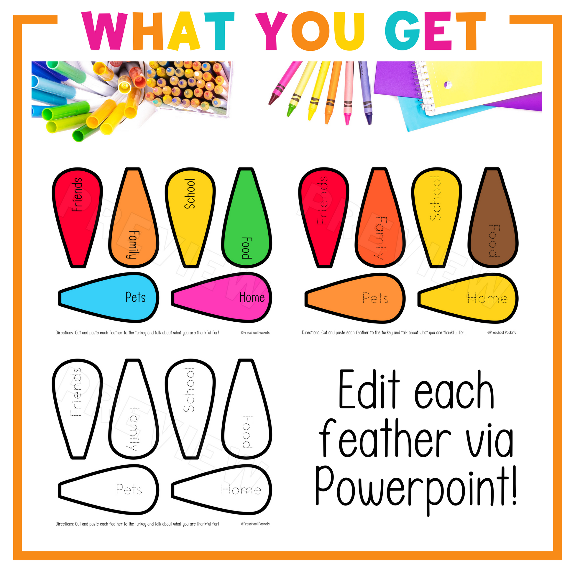 Build a Thankful Turkey Thanksgiving Craft – Preschool Packets