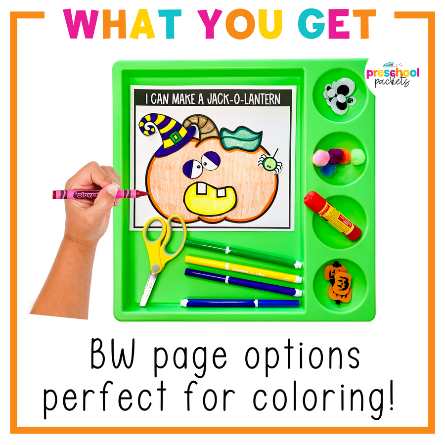 Jack O Lantern Craft Halloween Activity – Preschool Packets