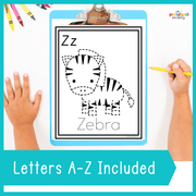 Alphabet Tracing Pictures No Prep A-Z worksheets – Preschool Packets