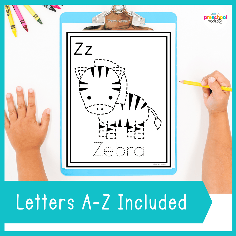 Alphabet Tracing Pictures No Prep A-Z worksheets – Preschool Packets