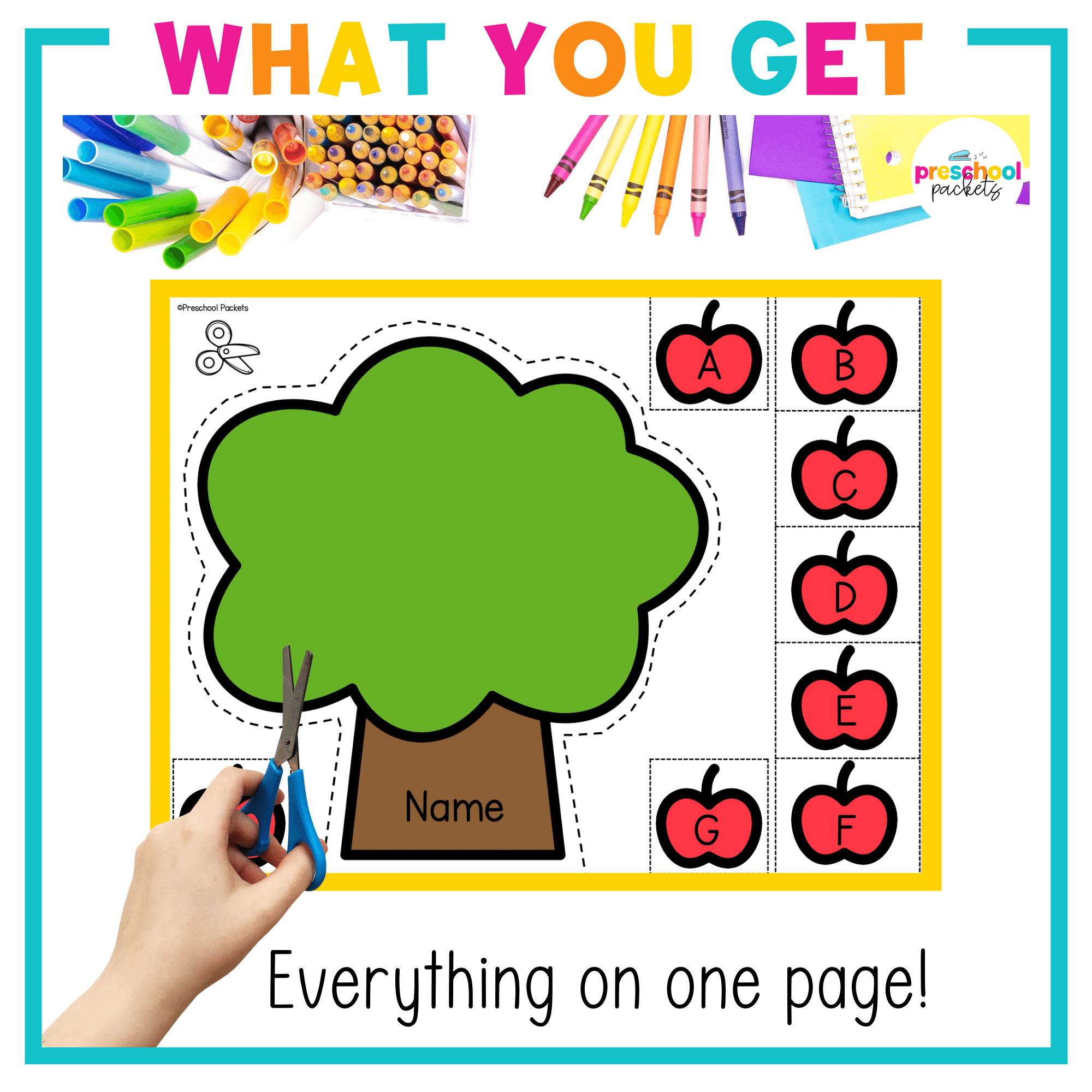 Apple Tree Name Craft Fall – Preschool Packets