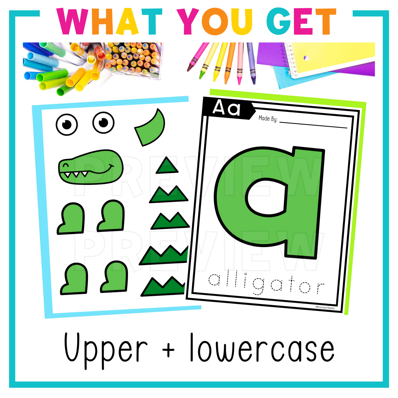 Alphabet Crafts A is for Alligator for Preschool and Kindergarten ...