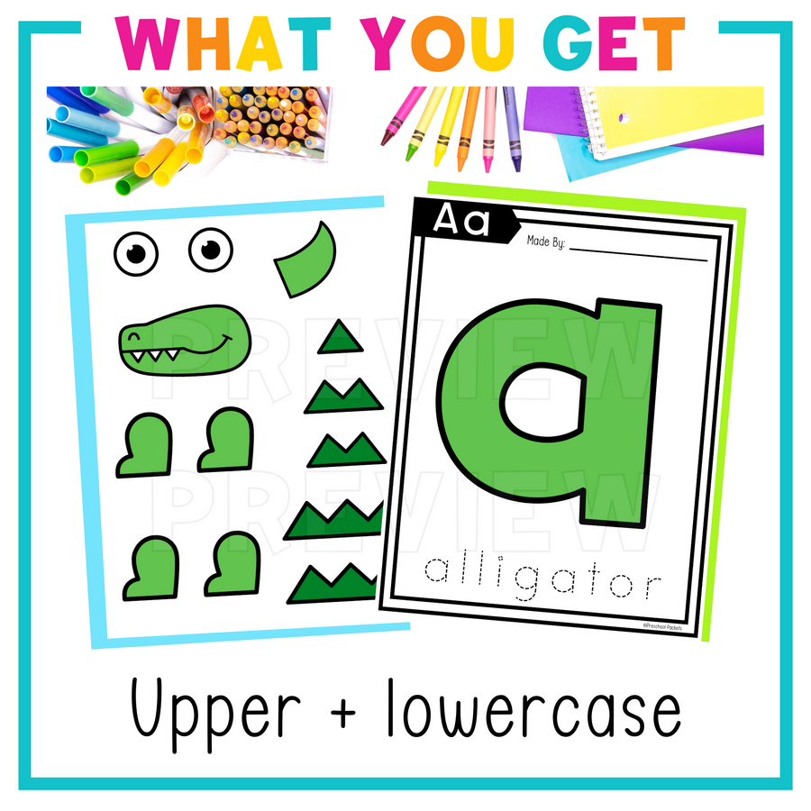 Alphabet Crafts A is for Alligator for Preschool and Kindergarten ...