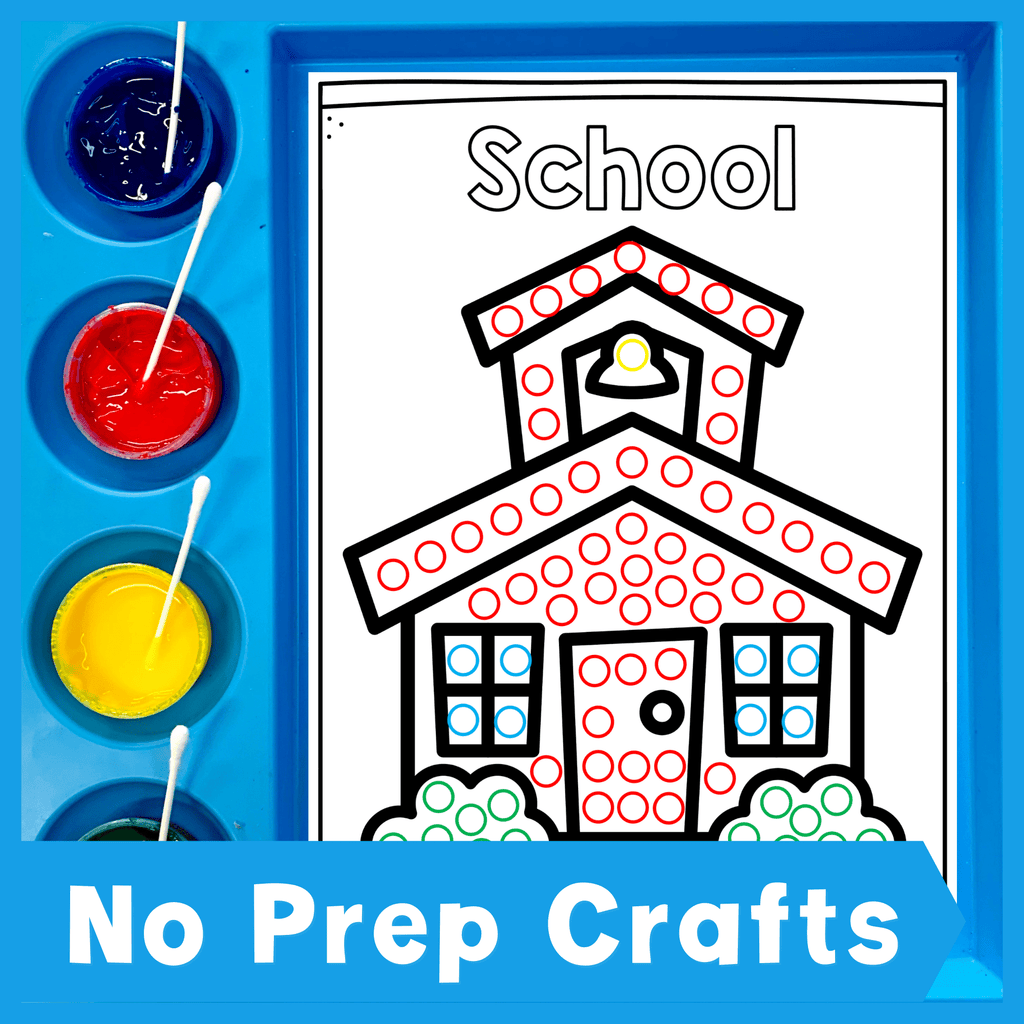 Back to School Crafts Q Tip Painting Fine Motor Activity – Preschool ...