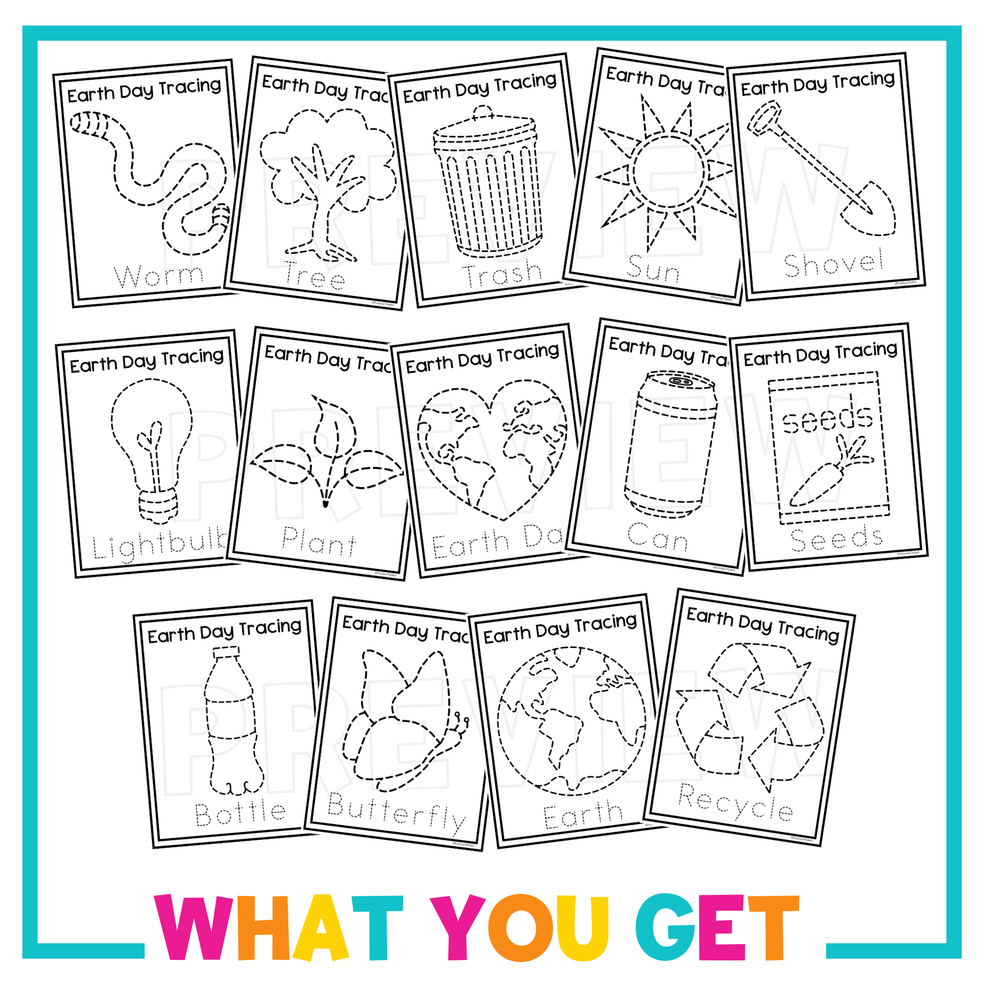 Earth Day Tracing Worksheets For Preschool, PreK and Kindergarten ...