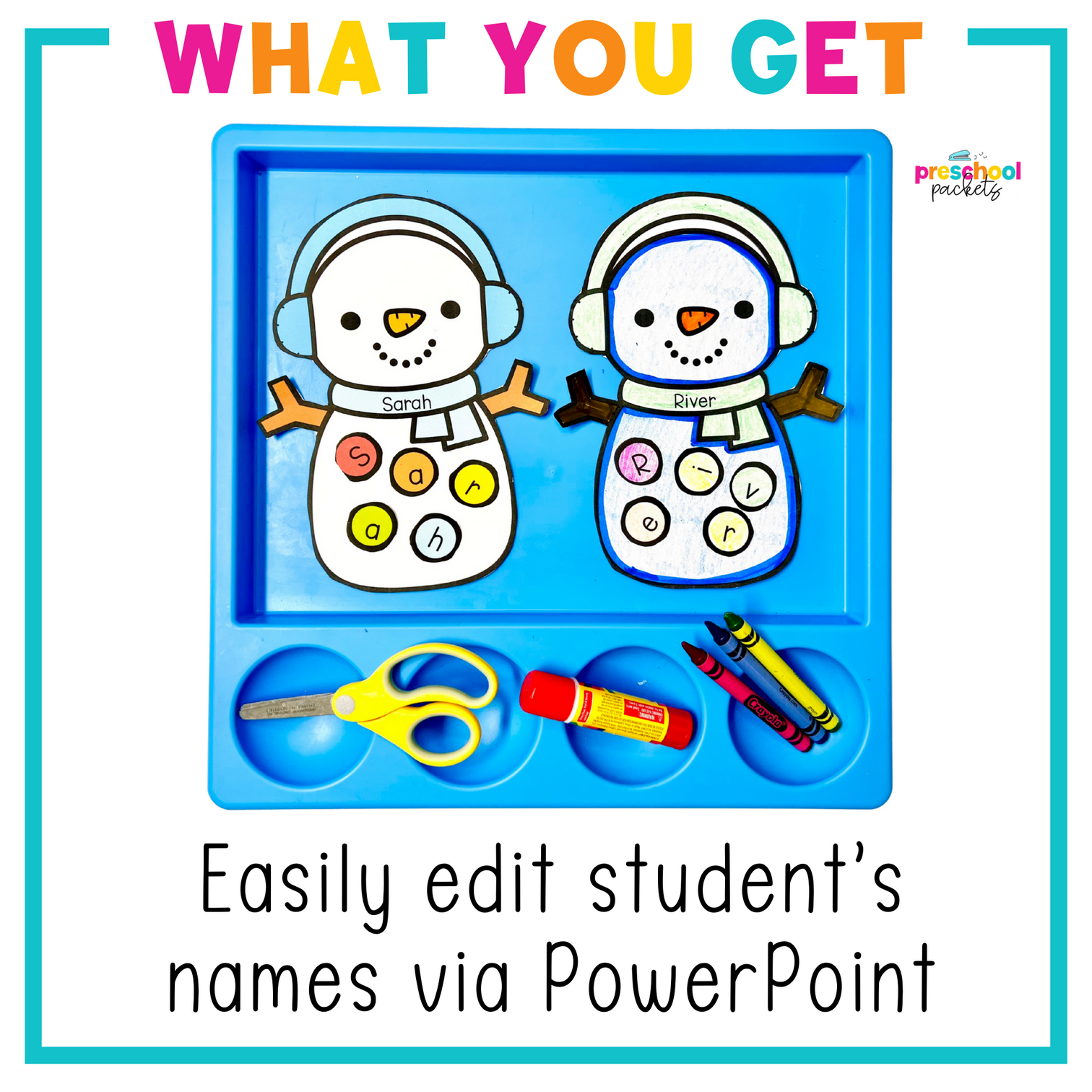 Winter Craft Bundle Editable Name Crafts – Preschool Packets