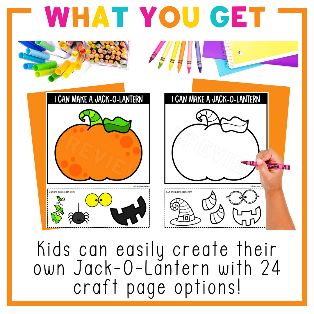 Jack O Lantern Craft Halloween Activity – Preschool Packets