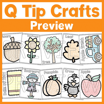 Fall Q Tip Painting Fine Motor Activity Autumn Crafts – Preschool Packets