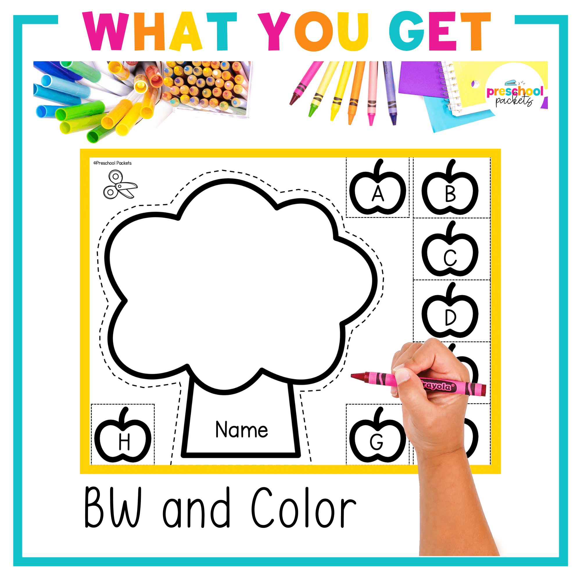 Apple Tree Name Craft Fall – Preschool Packets