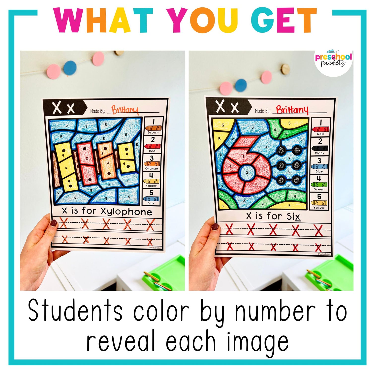 Alphabet Color By Code for Preschool - Letter X – Preschool Packets