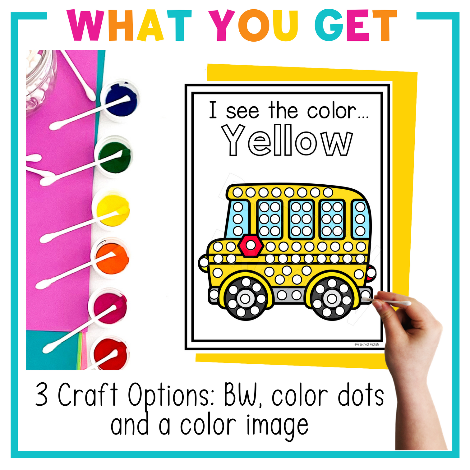 Preschool Colors Q Tip Crafts: Color Yellow – Preschool Packets