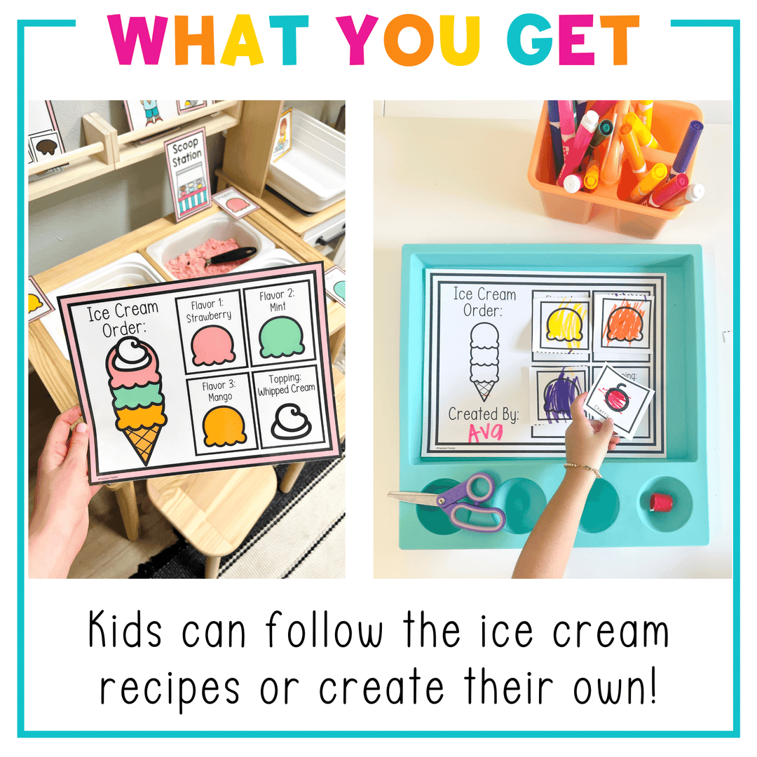 Ice Cream Shop Dramatic Play Center – Preschool Packets