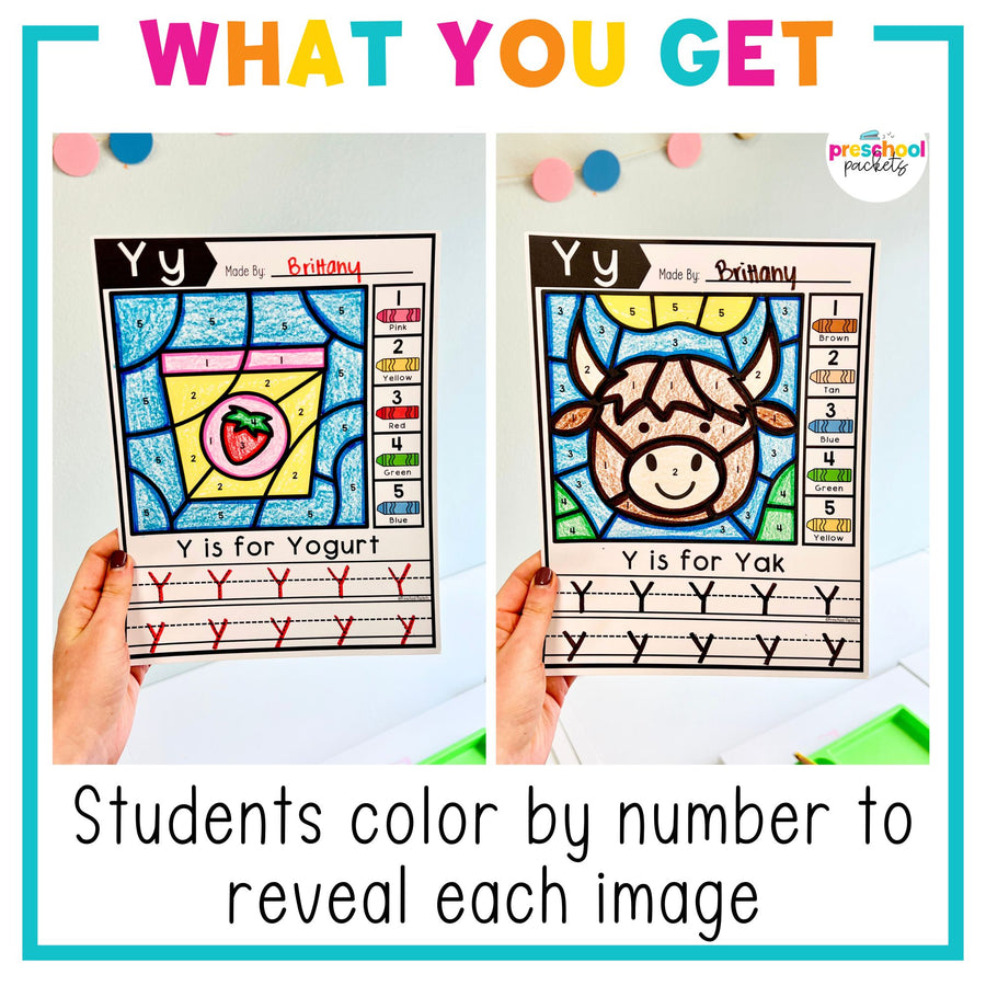 Alphabet Color By Code for Preschool - Letter Y – Preschool Packets