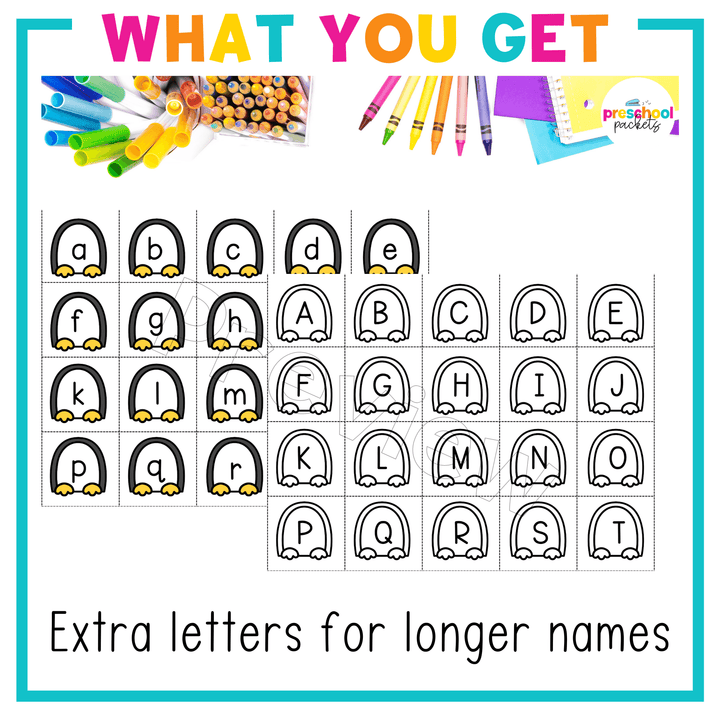 Penguins on an Iceberg Editable Winter Name Craft – Preschool Packets