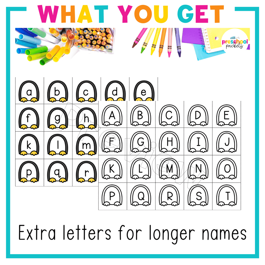 Penguins on an Iceberg Editable Winter Name Craft – Preschool Packets