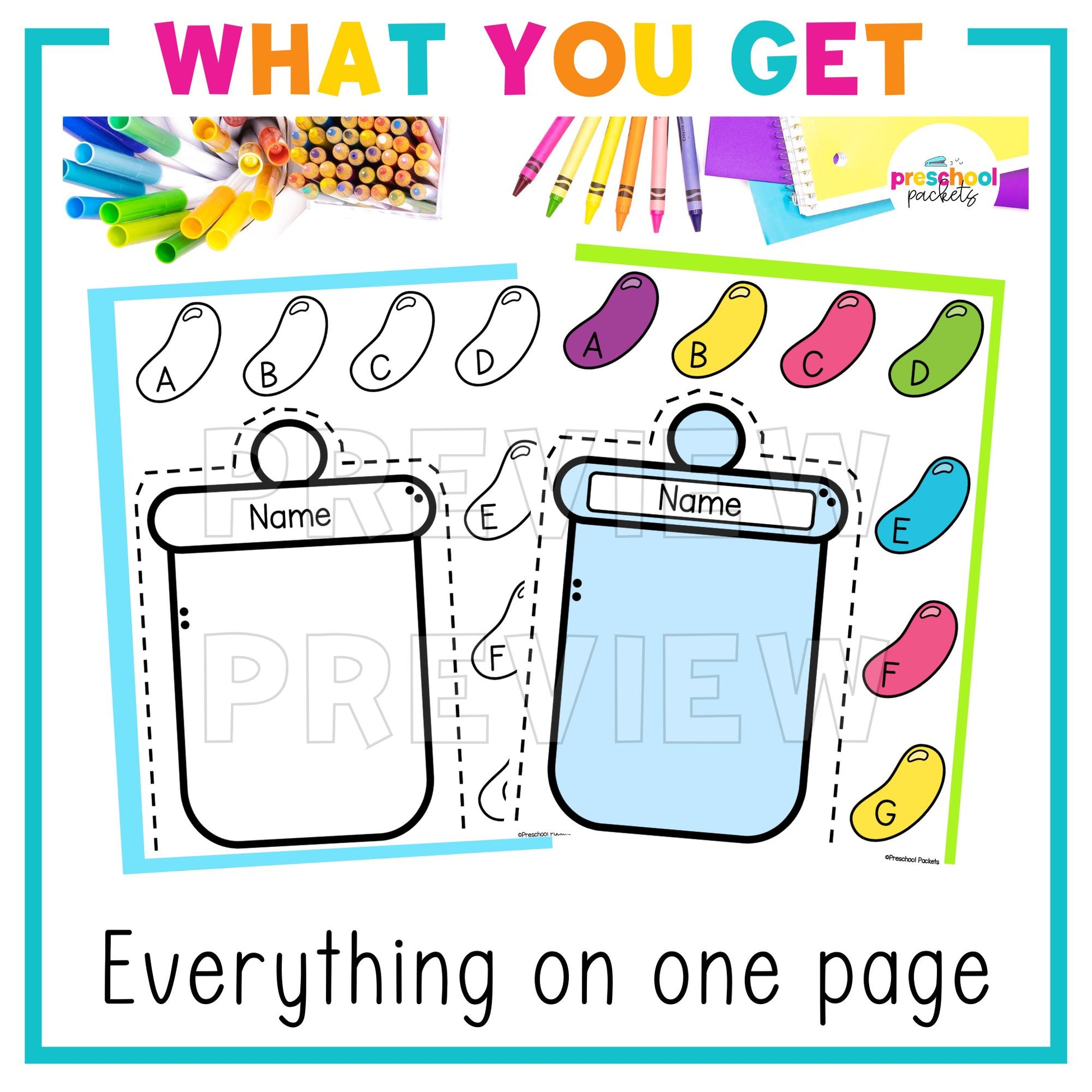 Editable Jelly Bean Name Craft Easter Activity – Preschool Packets