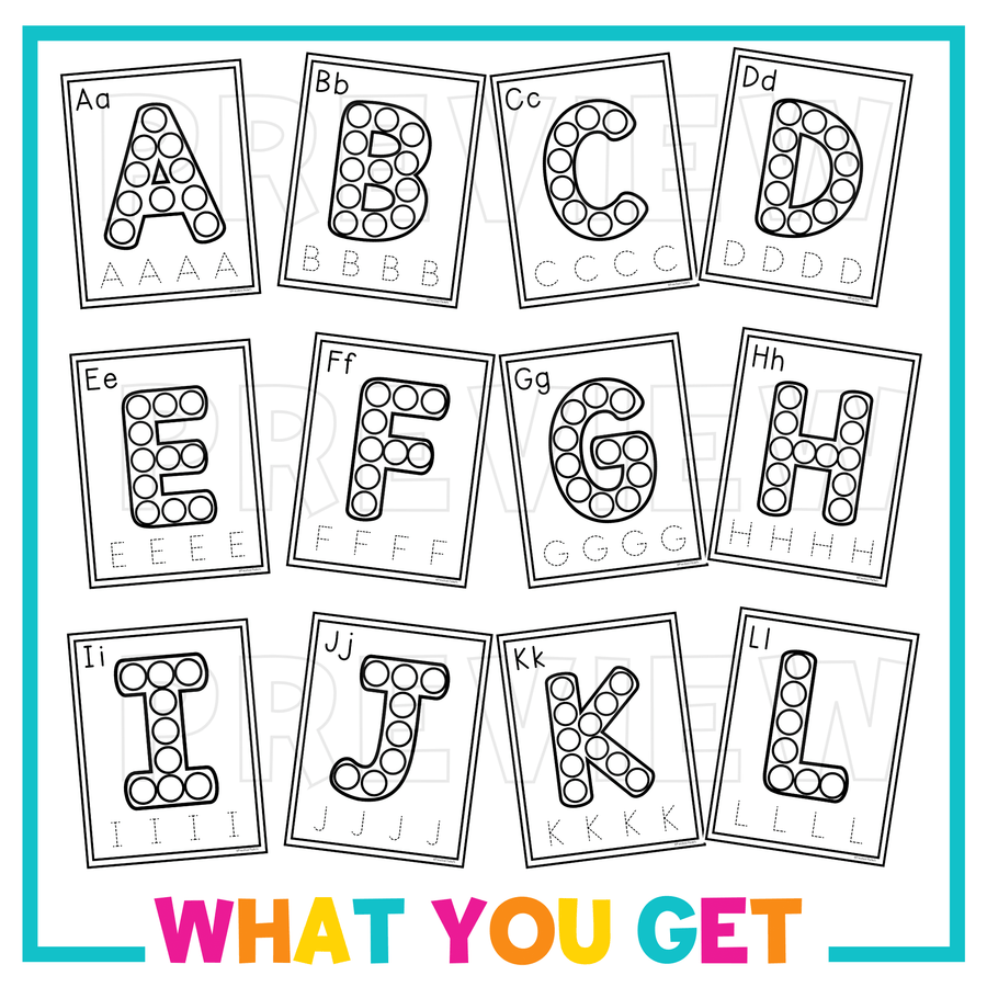 Alphabet Dot Marker and Tracing Worksheets Uppercase A-Z – Preschool ...