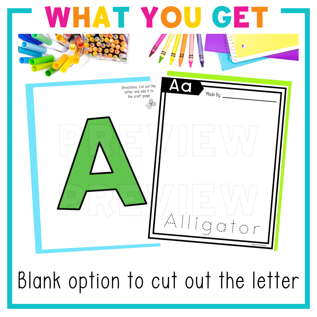 Alphabet Crafts A is for Alligator for Preschool and Kindergarten ...