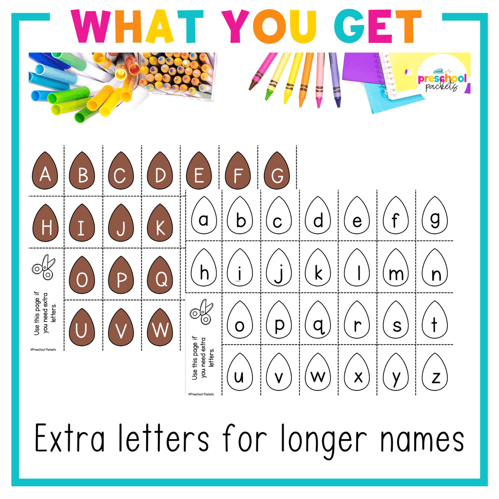 Editable Apple Name Craft Fall – Preschool Packets