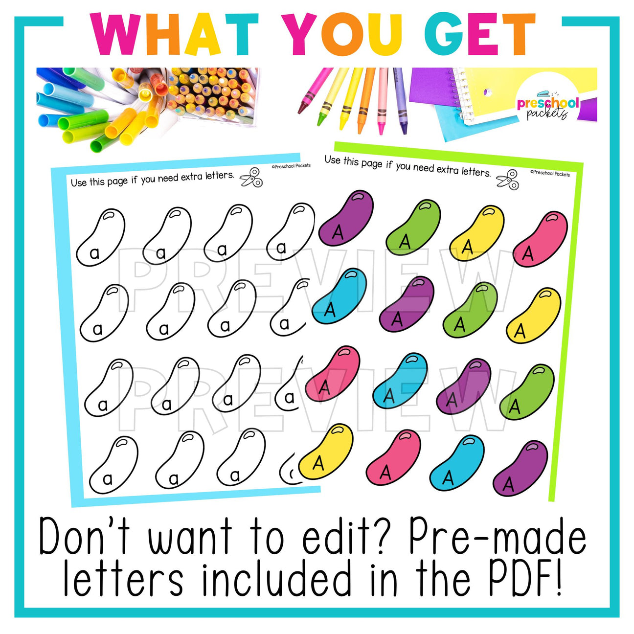 Editable Jelly Bean Name Craft Easter Activity – Preschool Packets