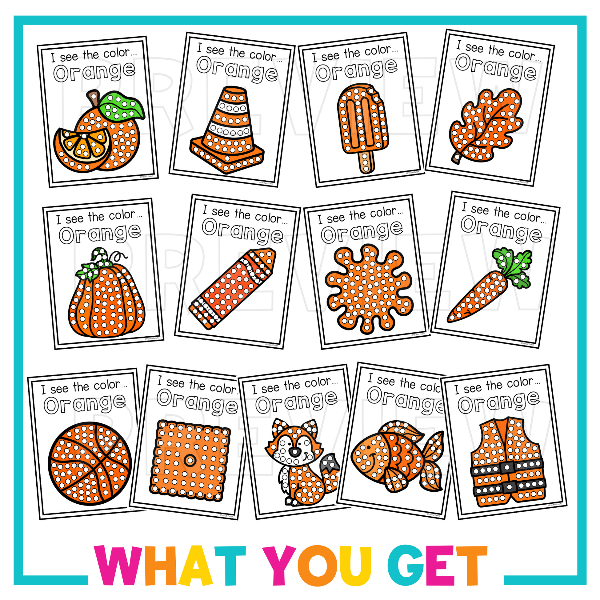 Preschool Colors Q Tip Crafts: Color Orange – Preschool Packets
