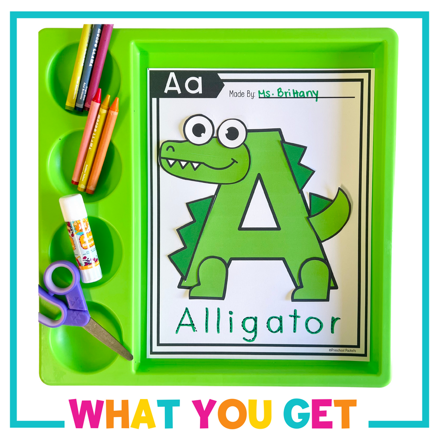 Alphabet Crafts A is for Alligator for Preschool and Kindergarten ...