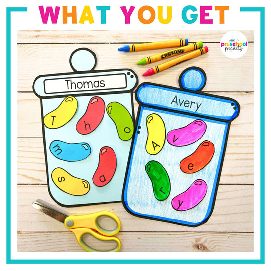 Editable Jelly Bean Name Craft Easter Activity – Preschool Packets