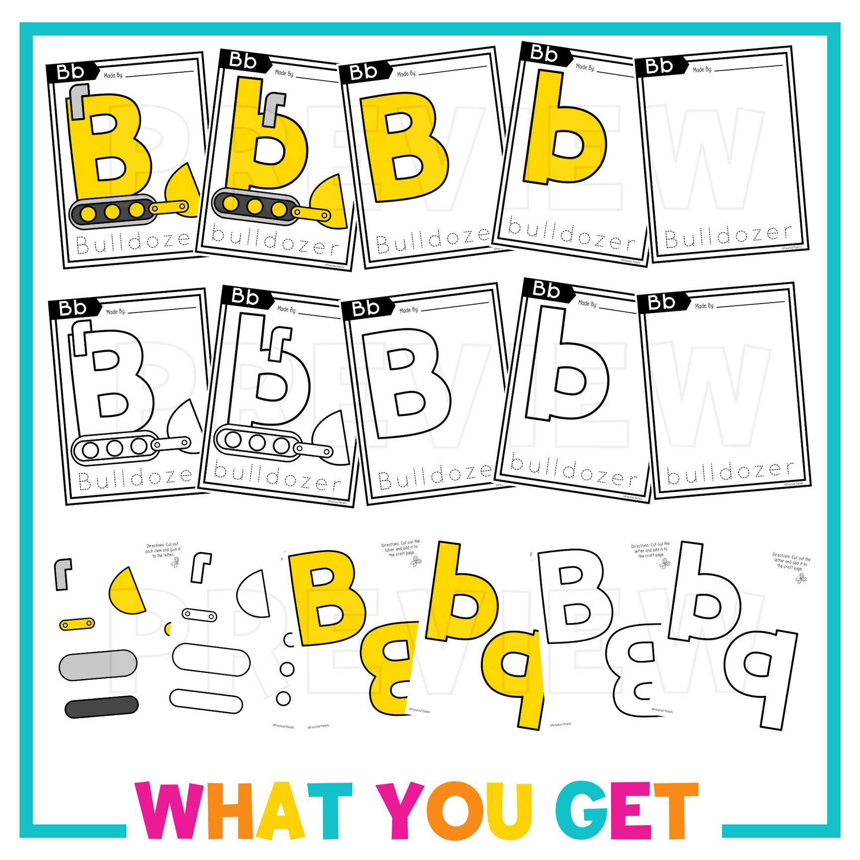 Alphabet Crafts: B is for Bulldozer Letter of the Week Activity ...