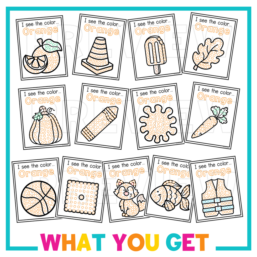 Preschool Colors Q Tip Crafts: Color Orange – Preschool Packets