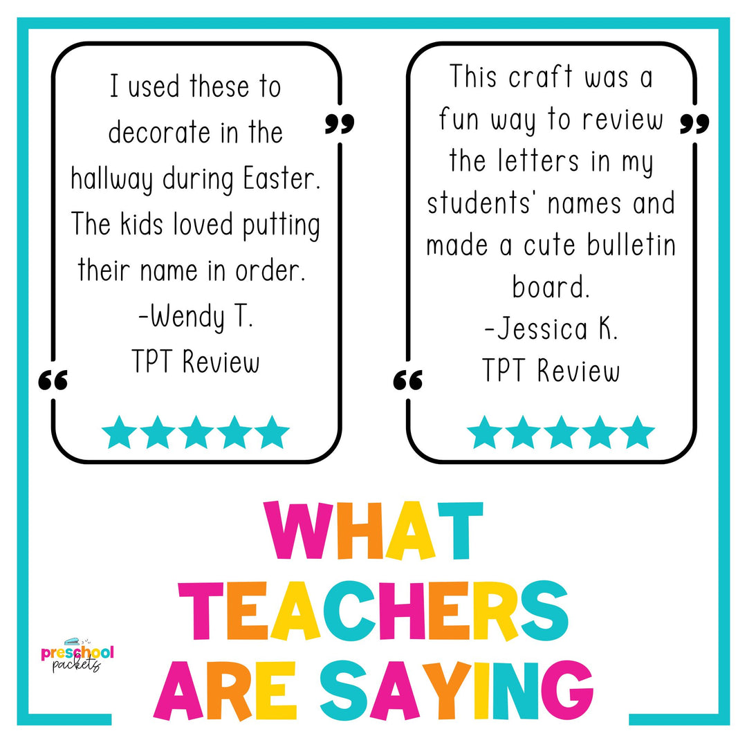 Editable Jelly Bean Name Craft Easter Activity – Preschool Packets