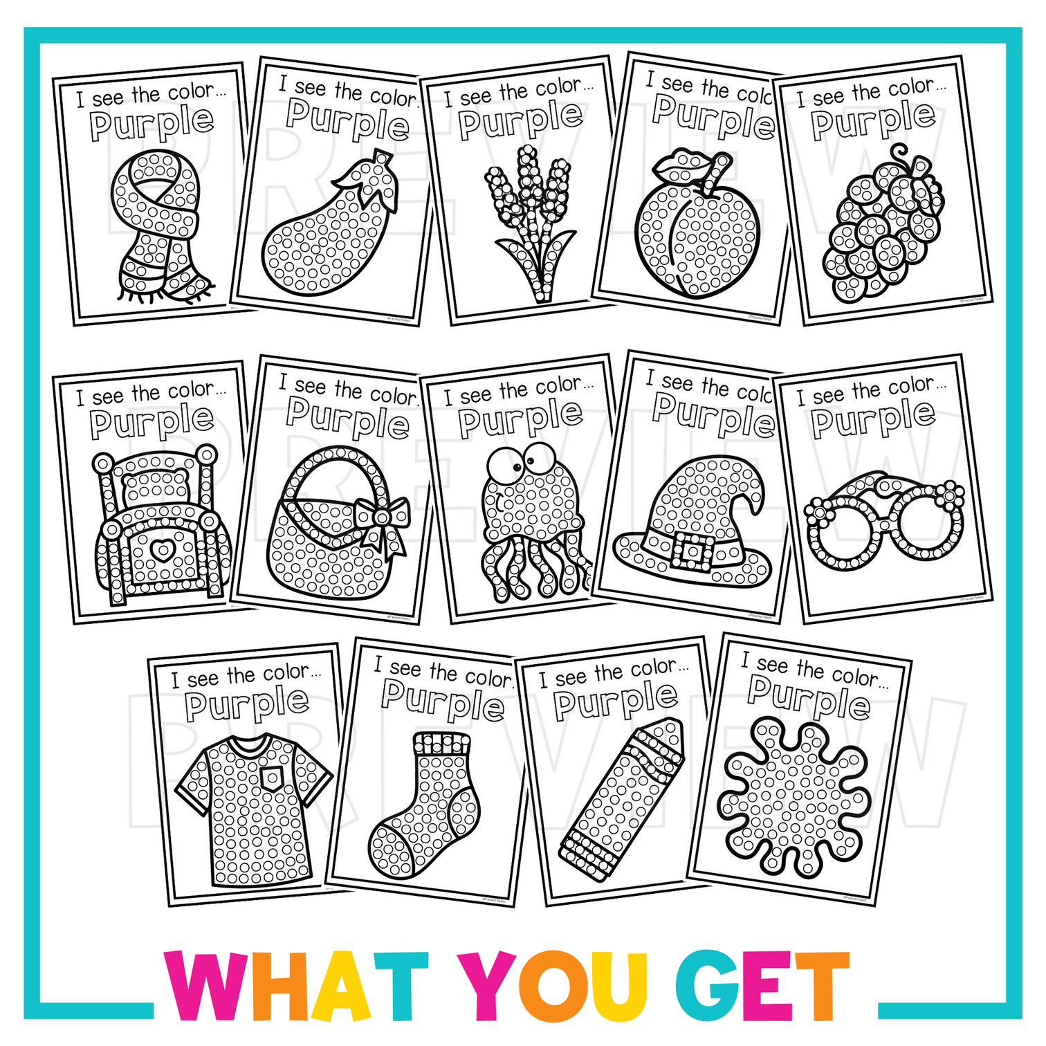 Preschool Colors Q Tip Crafts: Color Purple – Preschool Packets