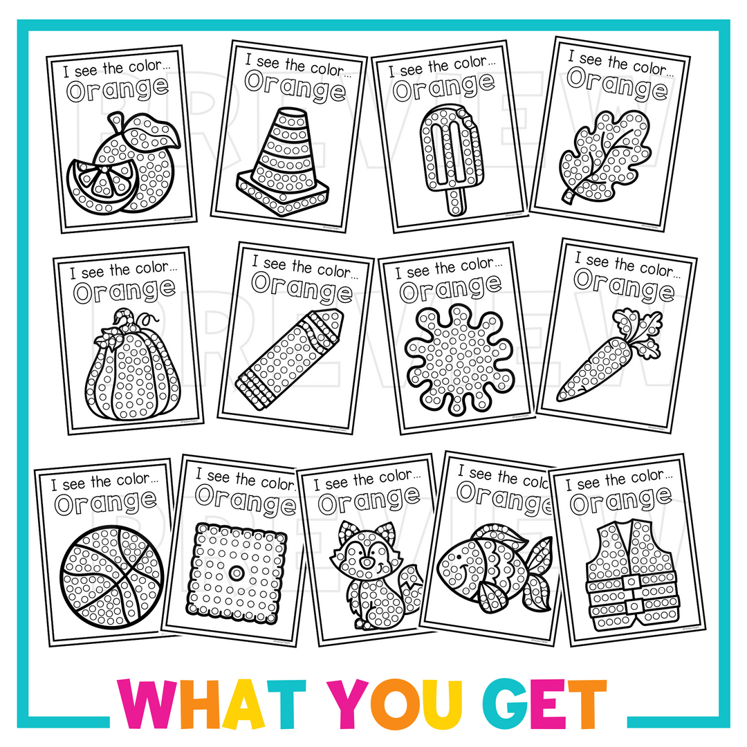 Preschool Colors Q Tip Crafts: Color Orange – Preschool Packets