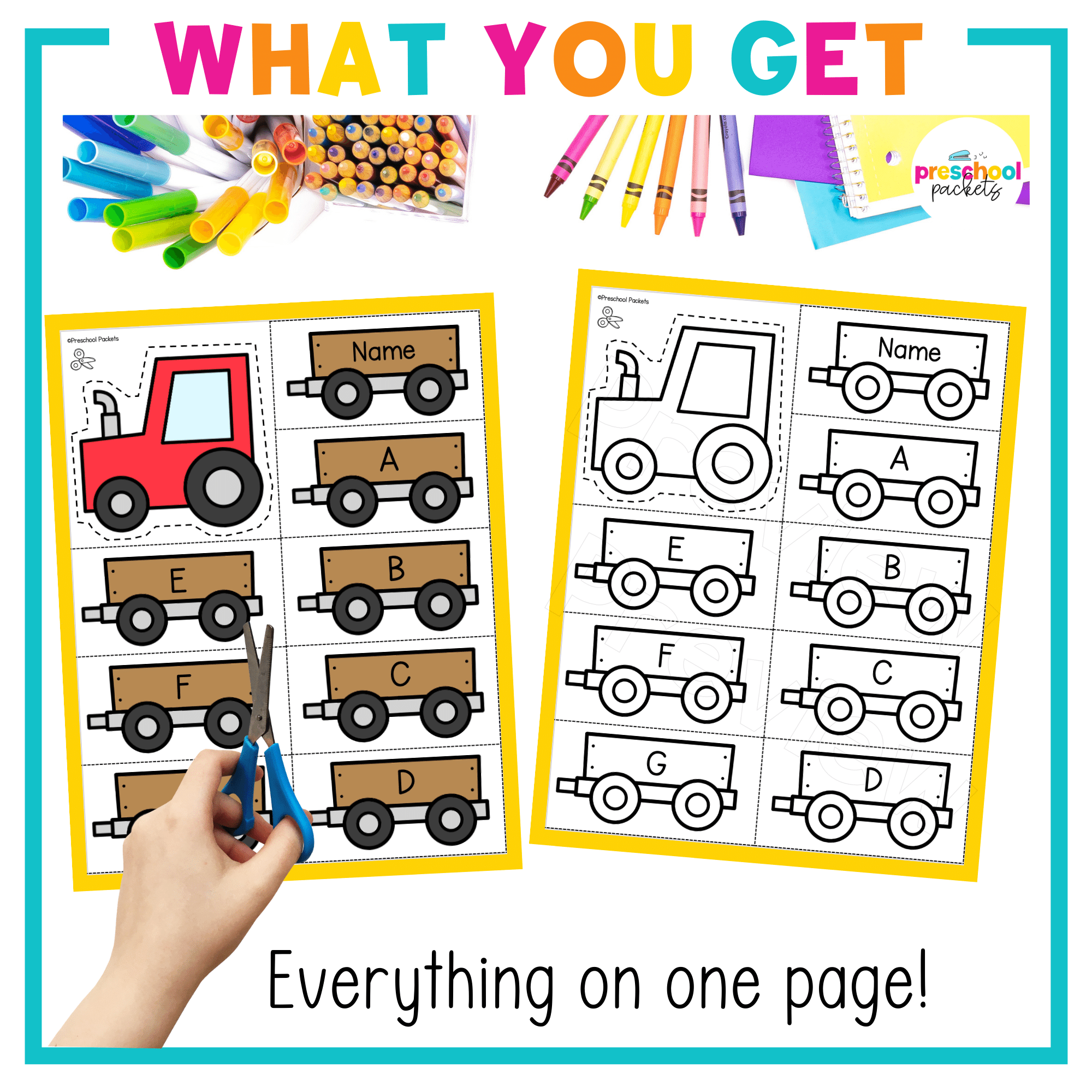 Fall Tractor Name Craft Editable – Preschool Packets
