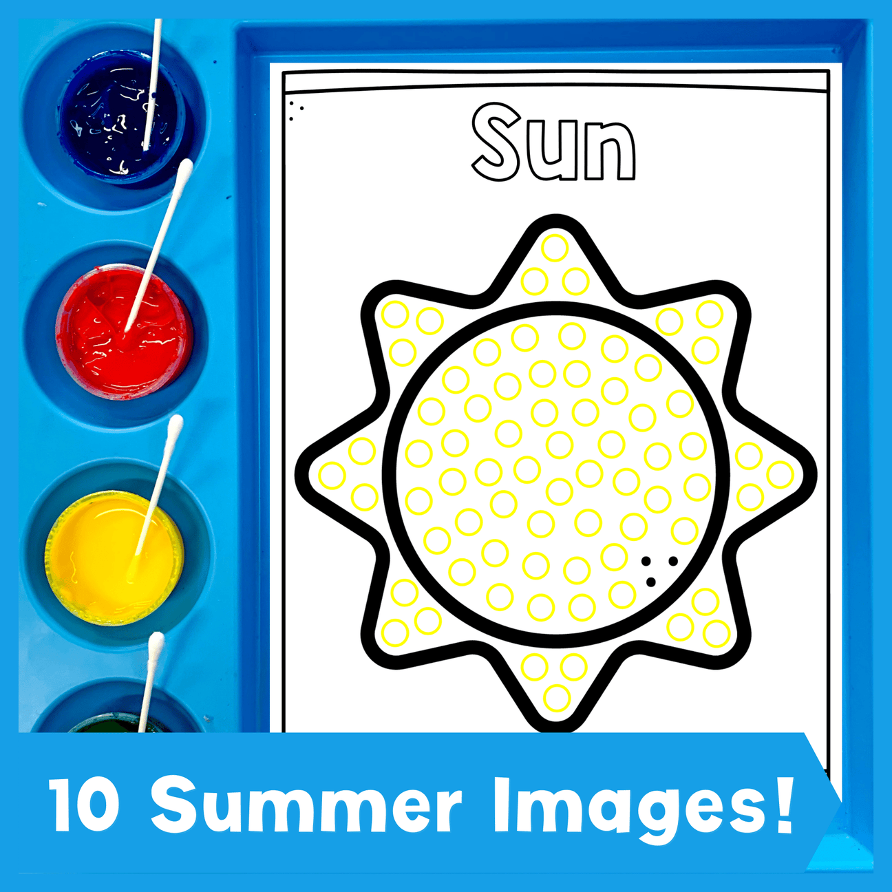 Summer Crafts Q Tip Painting Fine Motor Activity – Preschool Packets