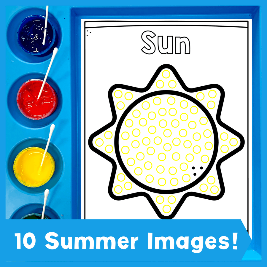 Summer Crafts Q Tip Painting Fine Motor Activity – Preschool Packets