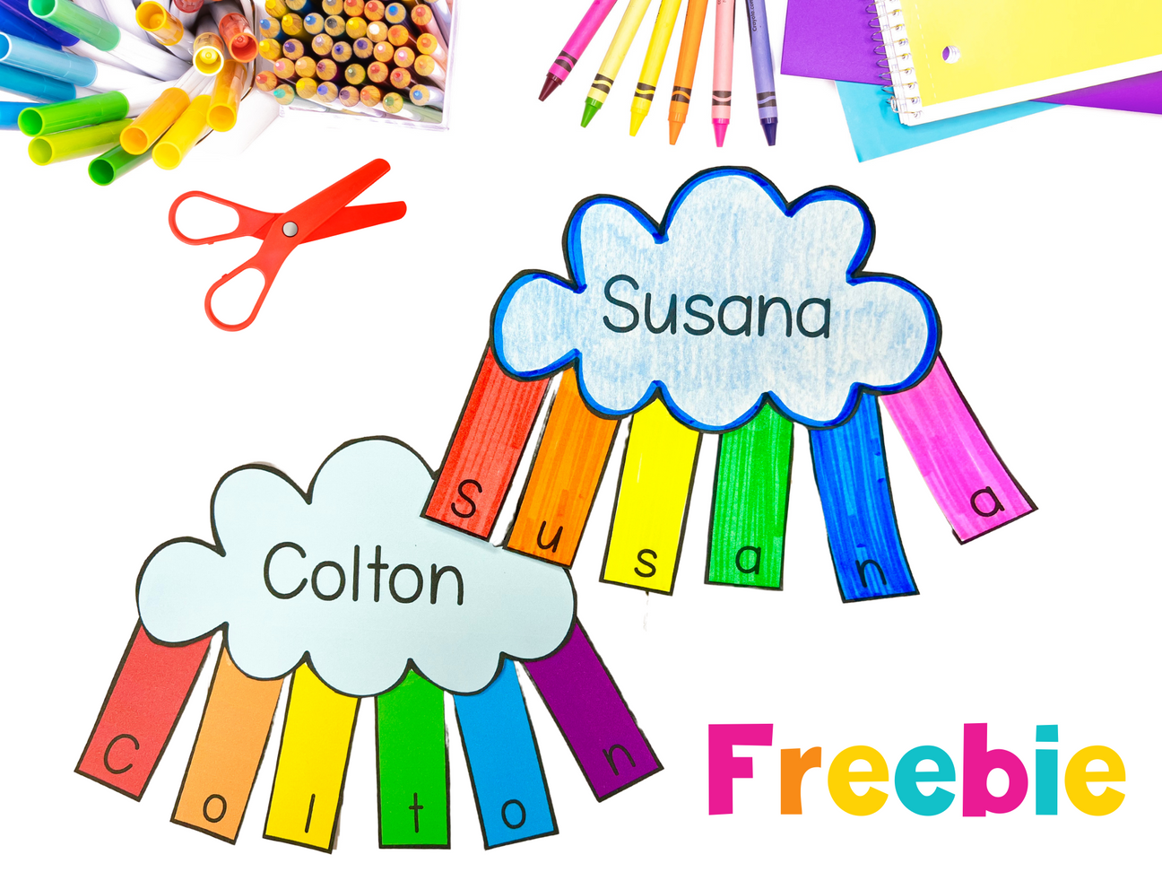 Rainbow Name Craft Free Preschool Printable – Preschool Packets