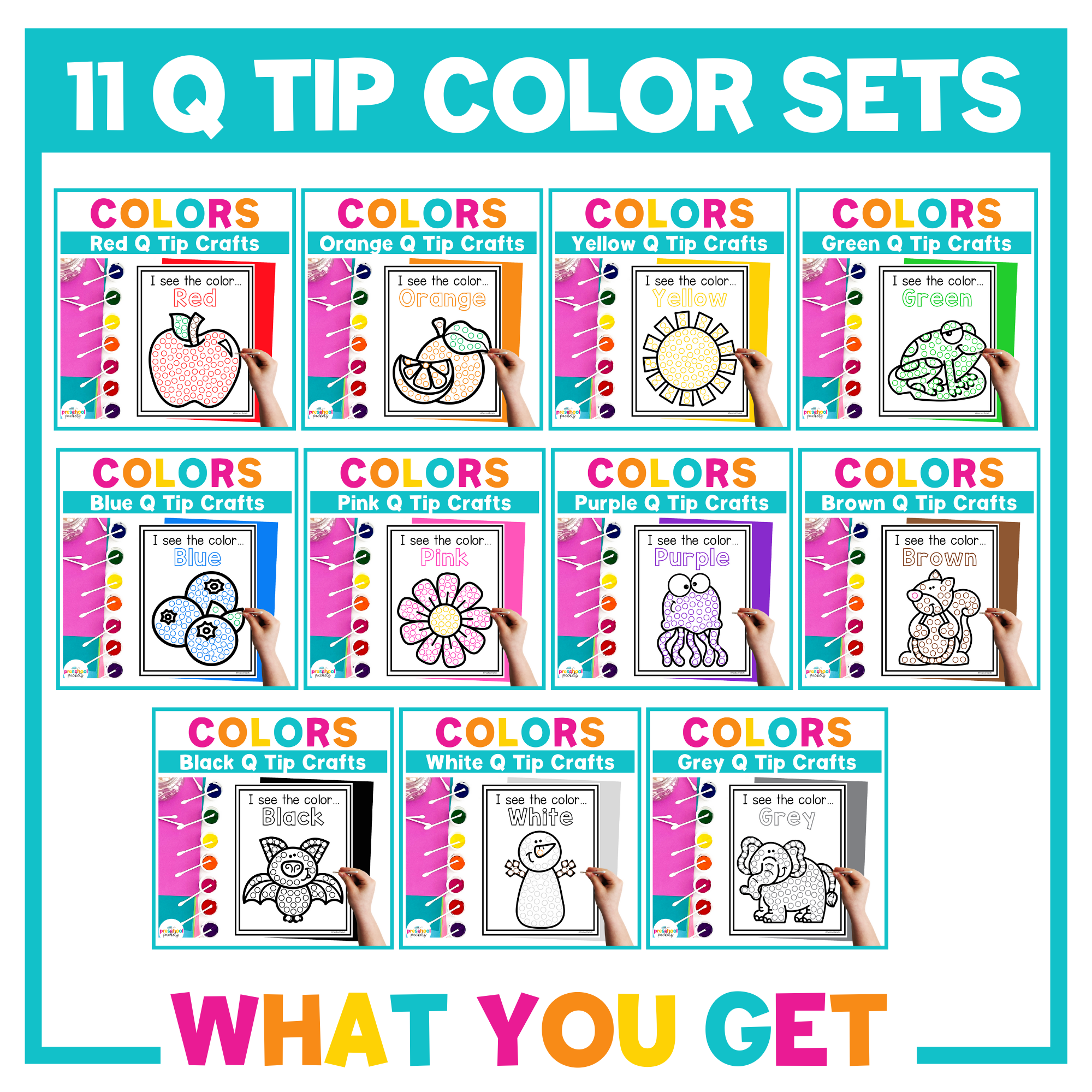 Q Tip Crafts – Preschool Packets