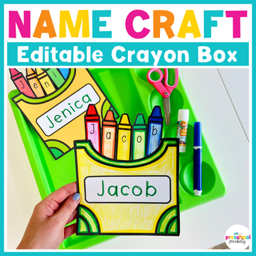Back To School Name Craft Editable Crayon Box – Preschool Packets