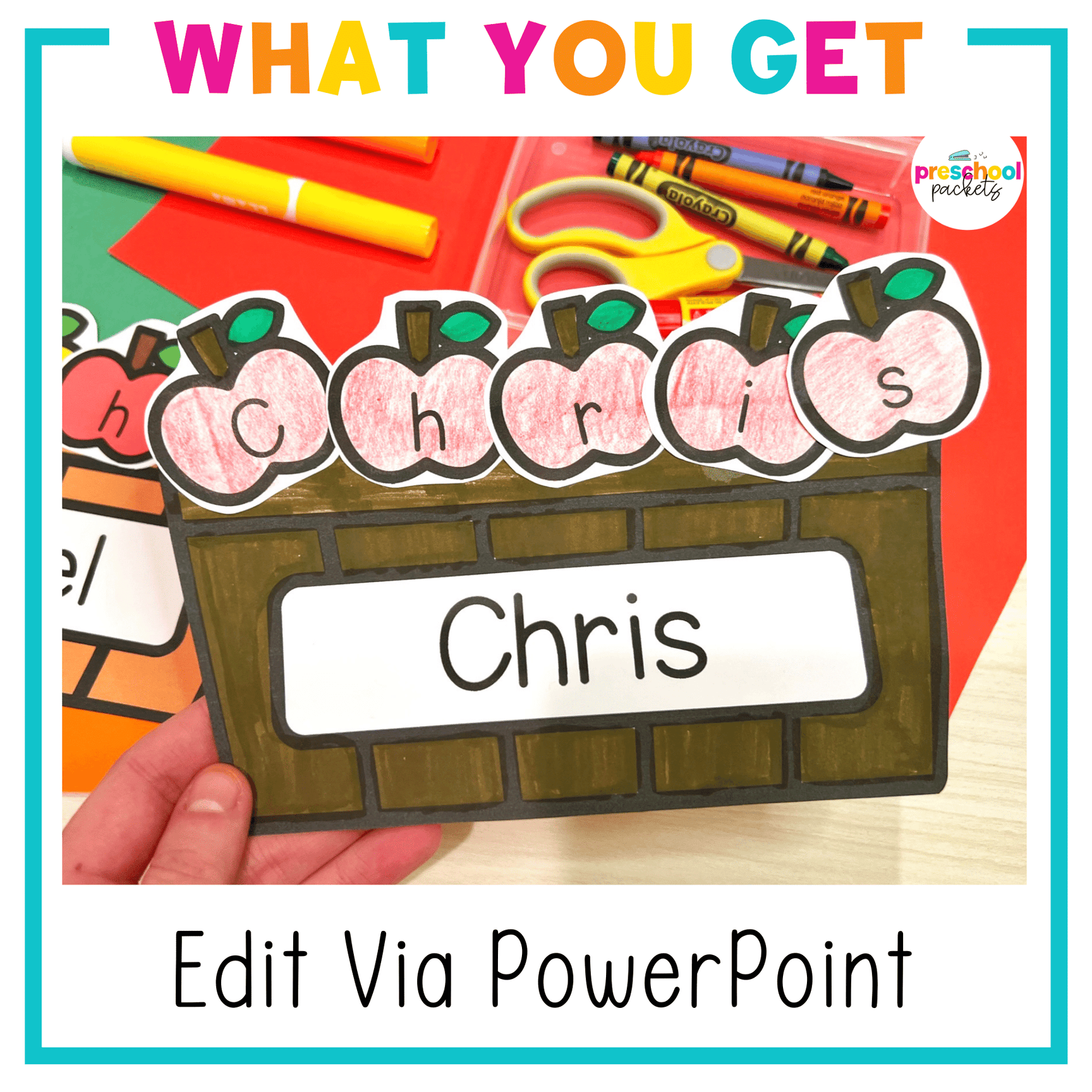 Fall Apple Basket Name Craft Editable – Preschool Packets