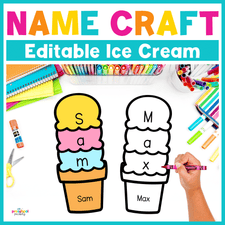 Editable Ice Cream Name Craft – Preschool Packets