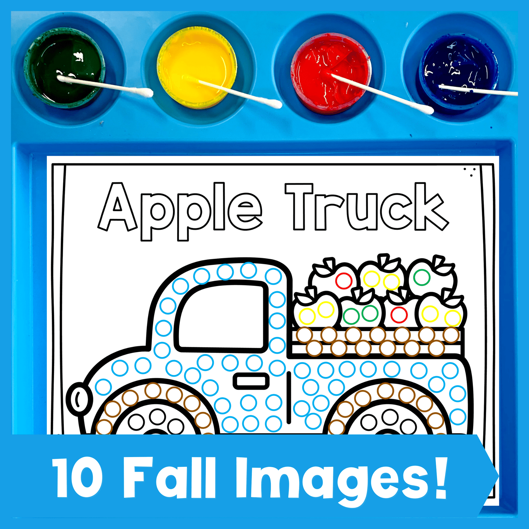 Fall Q Tip Painting Fine Motor Activity Autumn Crafts – Preschool Packets