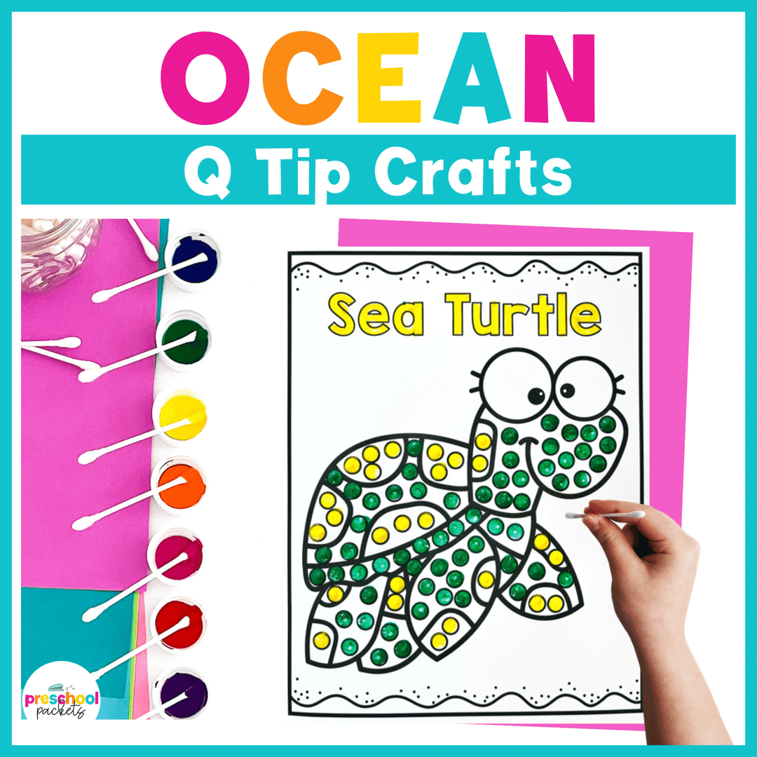 Q Tip Painting Fine Motor Activities Ocean Animals Crafts – Preschool ...