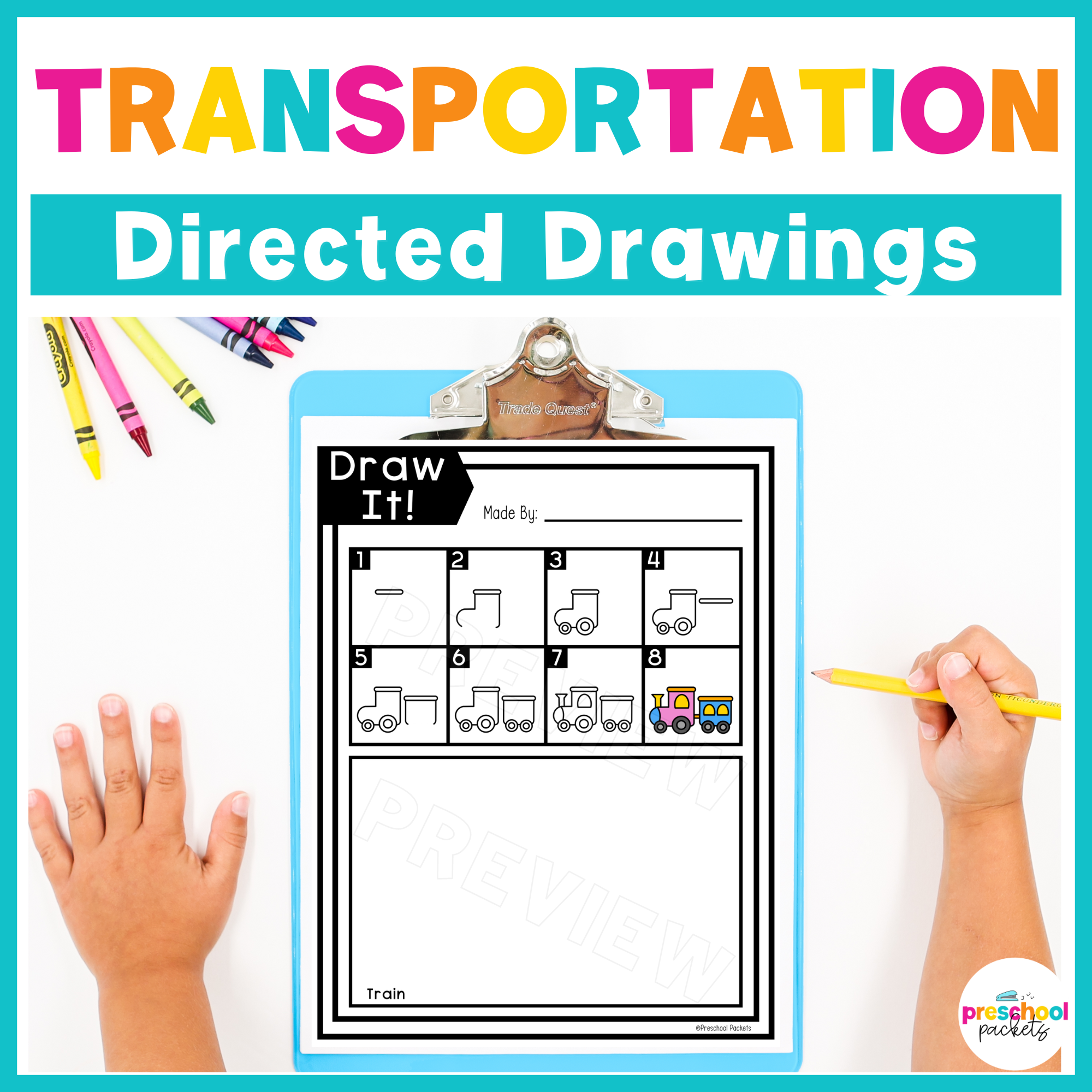 Transportation Directed Drawings For Preschool, PreK and Kindergarten ...