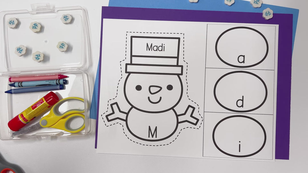 Snowman Name Craft Editable Craft for Winter – Preschool Packets