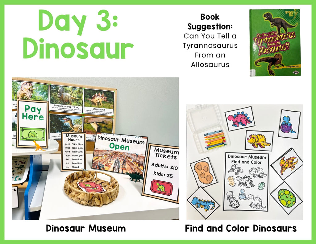 Setting up a Dinosaur Dig Dramatic Play – Preschool Packets