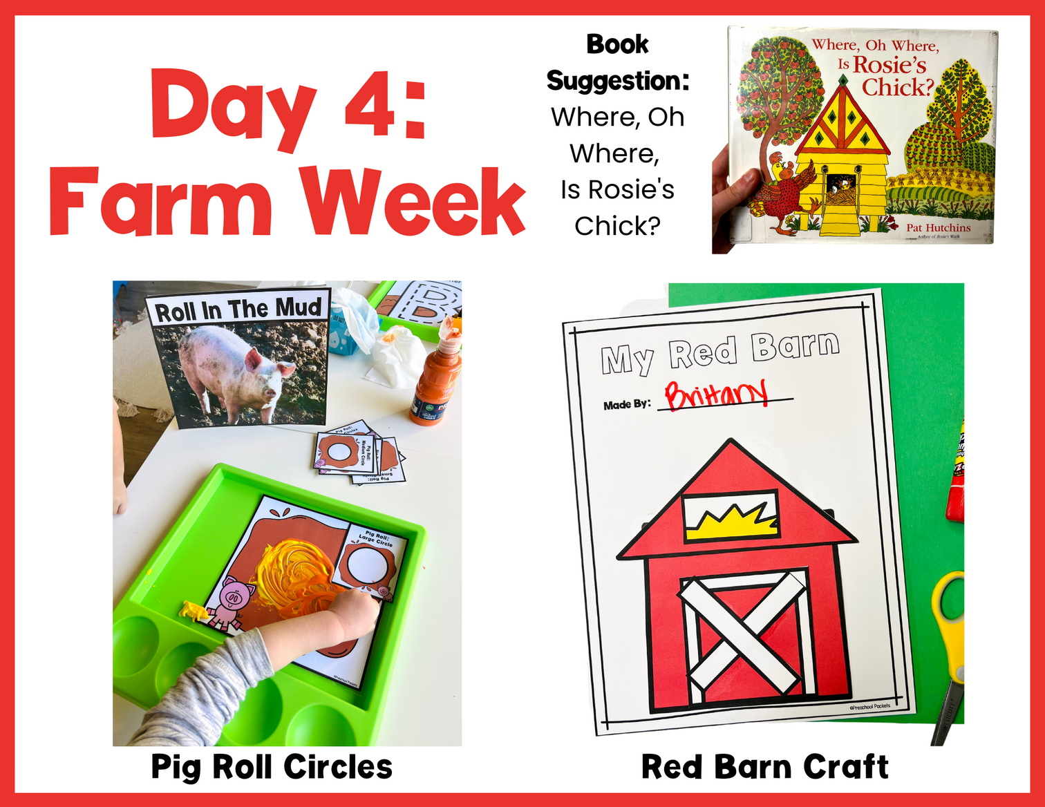 Farm Theme Preschool Activities Weekly Curriculum – Preschool Packets